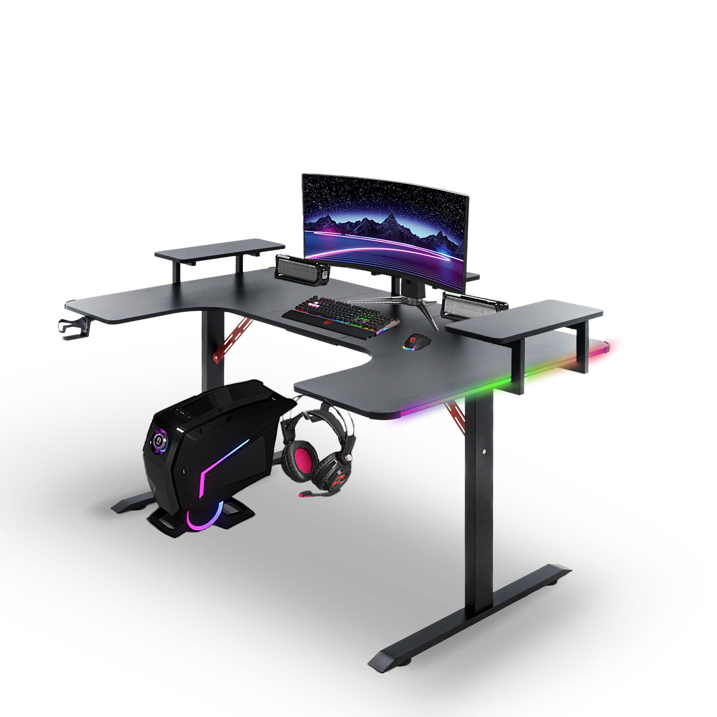 Pro 160 Gaming Desk – Black Carbon Fiber – Jacob Bek